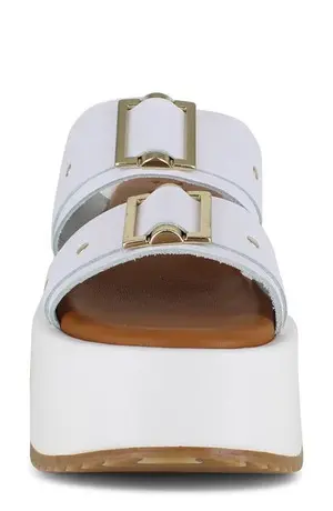 ZIGI Fanela Platform Slide Sandal - White Leather