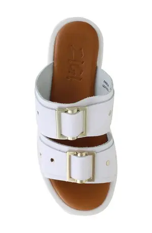 ZIGI Fanela Platform Slide Sandal - White Leather