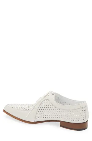 Mezlan Perforated Bike Toe Derby - White