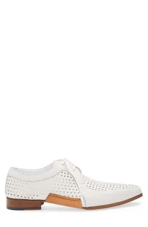 Mezlan Perforated Bike Toe Derby - White