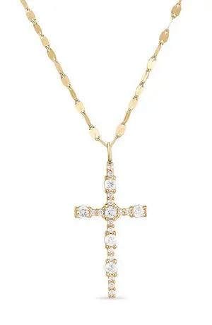 Lana Jewelry 14k Gold Diamond Cross Pendant Necklace - Yellow