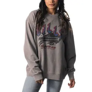 THE WILD COLLECTIVE Buffalo Bills Distressed Pullover Sweatshirt