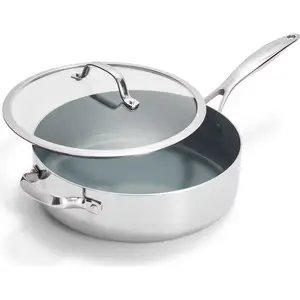 GREENPAN Valencia Nonstick Sauté Pan & Lid - Stainless Steel
