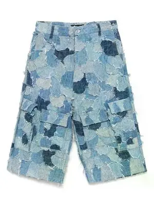 WHO DECIDES WAR Boro Denim Cargo Shorts
