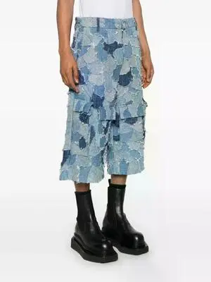 WHO DECIDES WAR Boro Denim Cargo Shorts