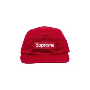 Supreme Washed Chino Twill Camp Cap - Red