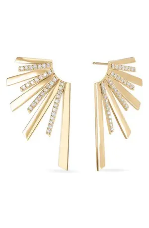 Lana Jewelry 14k Gold Diamond Wing Earrings - Yellow