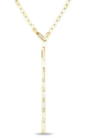 Lana Jewelry 14k Gold Laser Square Lariat - Yellow