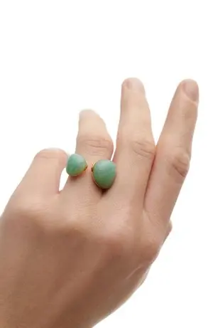 PDPAOLA Gravity Stone Ring - Green Aventurine