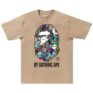 A BATHING APE Comic Art Ape Head Tee 'beige