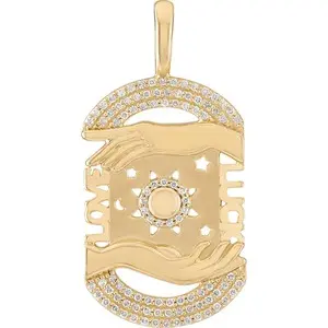 EDEN PRESLEY Manifest Pendant - Gold/ Blue Moonstone/ Diamond