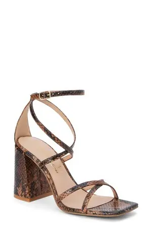 Matisse Abba Block Heel Sandal - Brown Snake Print