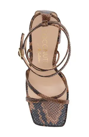 Matisse Abba Block Heel Sandal - Brown Snake Print