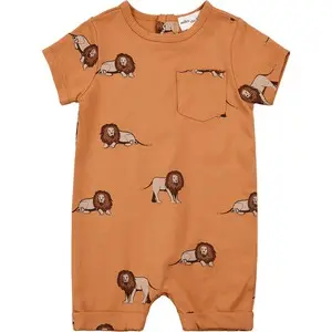 MILES THE LABEL Lion Print Romper - Orange