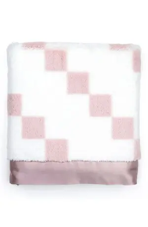 LITTLE GIRAFFE Stairway Luxe Strand Faux Fur Blanket - Dusty Pink