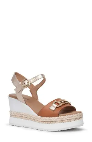 NEROGIARDINI Platform Wedge Sandal - Cognac
