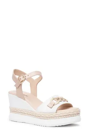 NEROGIARDINI Platform Wedge Sandal - White