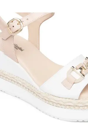 NEROGIARDINI Platform Wedge Sandal - White