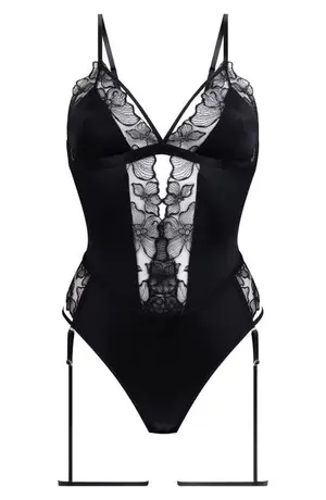 Hunkemoller Jemima Bodysuit & Garter Straps Set