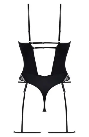 Hunkemoller Jemima Bodysuit & Garter Straps Set