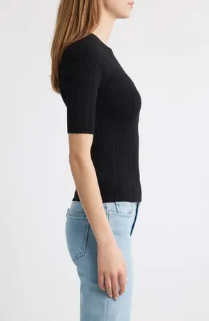 Paige Aranea Rib Elbow Length Sweater