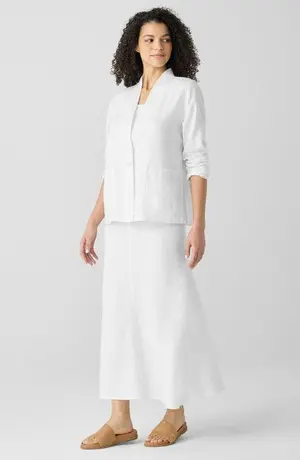 Eileen Fisher High Collar Organic Linen Jacket