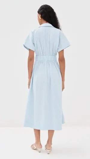 LE BOP Roberta Button-down Midi Dress - Sky Gingham