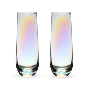 TWINE Luster Stemless Champagne Flutes Set Of 2