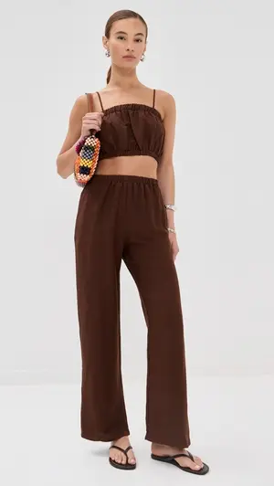 LE BOP Camille Pull-on Pants - Chocolate