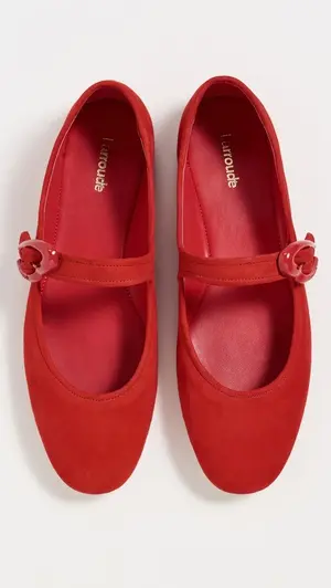 Larroude Verona Ballet Flats - Scarlet
