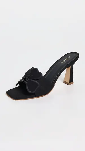 Kaanas Dune Flower Appliqué High Heel Slides