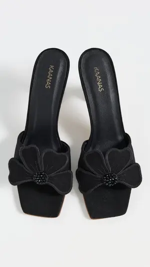 Kaanas Dune Flower Appliqué High Heel Slides