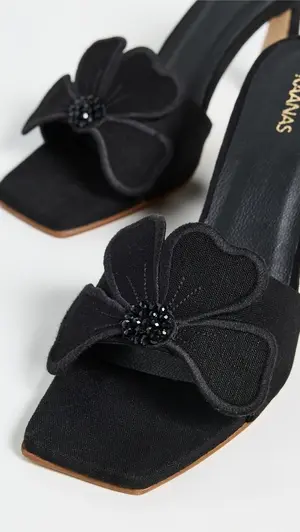 Kaanas Dune Flower Appliqué High Heel Slides