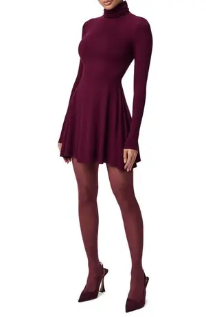 Naked Wardrobe Long-sleeve Mini Dress - Dark Plum