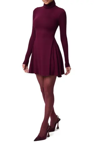 Naked Wardrobe Long-sleeve Mini Dress - Dark Plum