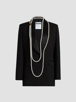 Moschino Pearl Necklace Wool-blend Jacket