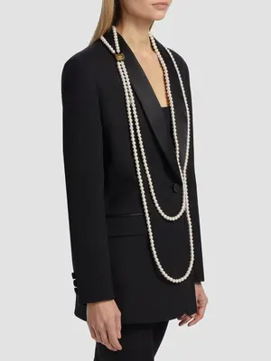 Moschino Pearl Necklace Wool-blend Jacket