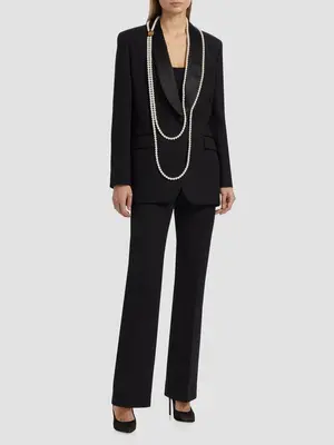 Moschino Pearl Necklace Wool-blend Jacket
