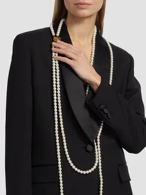 Moschino Pearl Necklace Wool-blend Jacket
