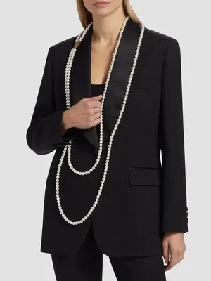 Moschino Pearl Necklace Wool-blend Jacket