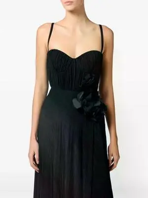 Elisabetta Franchi Floral-appliqué Detailing Dress - Black