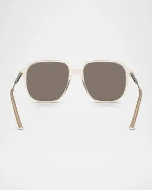 Moncler Moncler ME6010 Square Sunglasses Brown Mirror