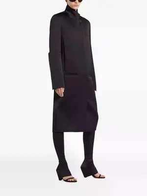 COURREGES Satin-finish Coat - Black