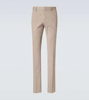 Zegna Cotton-blend Straight Leg Pants - Beige