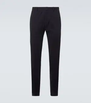 Zegna Cotton-blend Straight Leg Pants - Blue