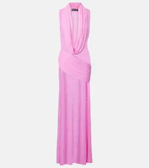 David Koma Sleeveless Semi-sheer Draped Gown - Pink