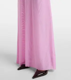 David Koma Sleeveless Semi-sheer Draped Gown
