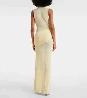 David Koma Semi-sheer Gown - Yellow