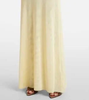 David Koma Sleeveless Semi-sheer Draped Gown - Yellow