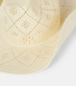 Ruslan Baginskiy Logo Straw Cowboy Hat - White